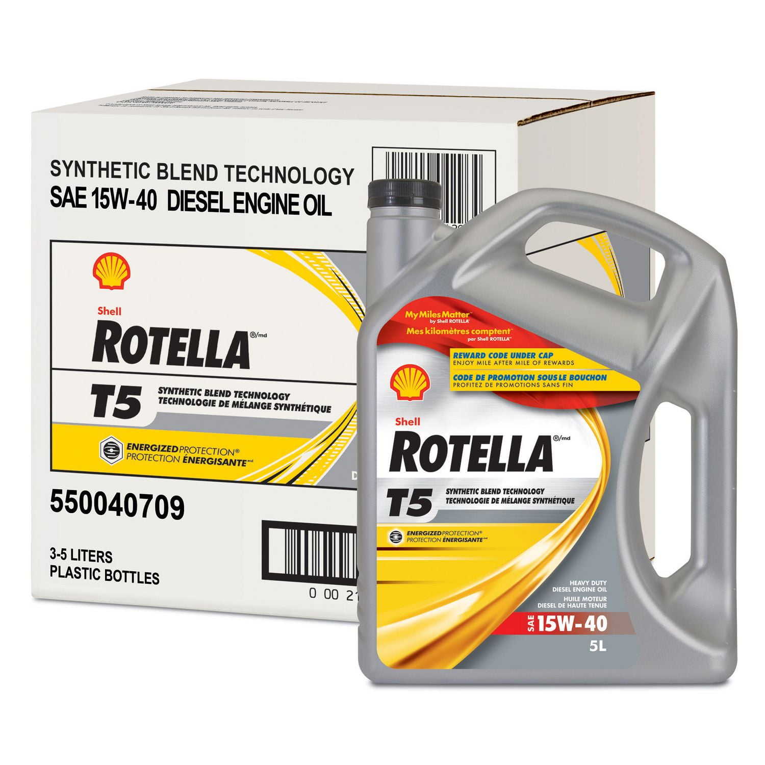 Shell Rotella T5 Synthetic Blend SAE 15W-40 Heavy Duty Diesel Engine ...