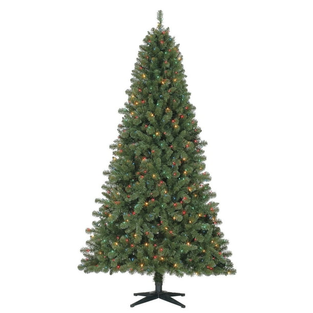 Holiday Time 7' Duncan Quick Set Fir with Multicolour Lights Christmas ...