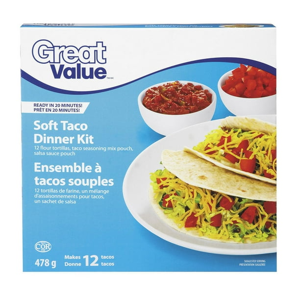 Great Value Soft Taco Dinner Kit, 12 Tacos, 478 g - Walmart.ca