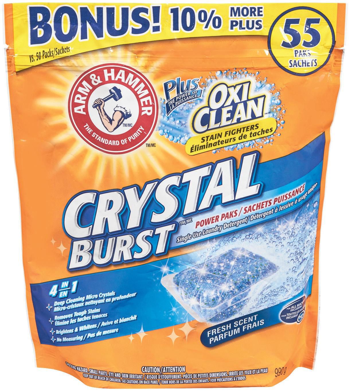 Arm & Hammer™ Plus OxiClean™ Crystal Burst Power Pak Laundry Detergent ...