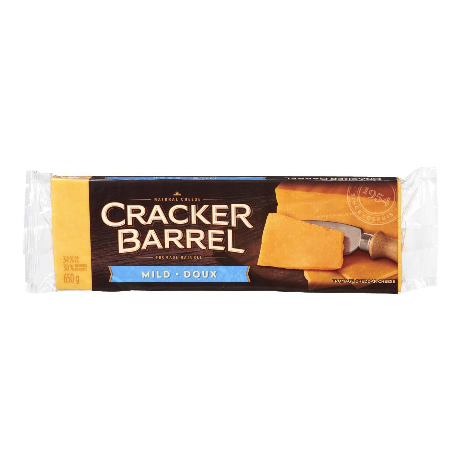 Cracker Barrel 34% M.F Mild Coloured Cheddar Natural Cheese bar ...