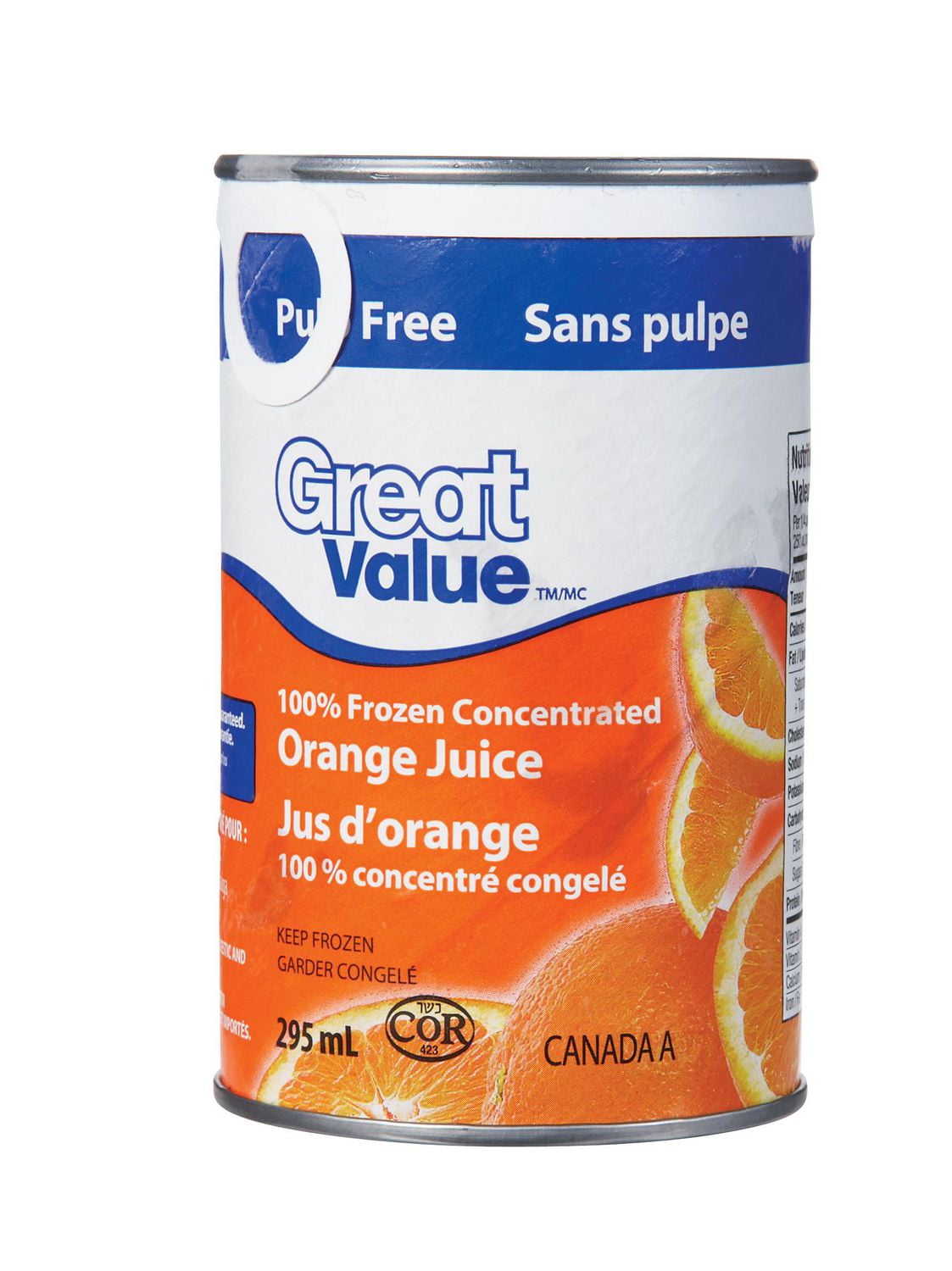 Jus d’orange congelé sans pulpe de Great Value | Walmart Canada