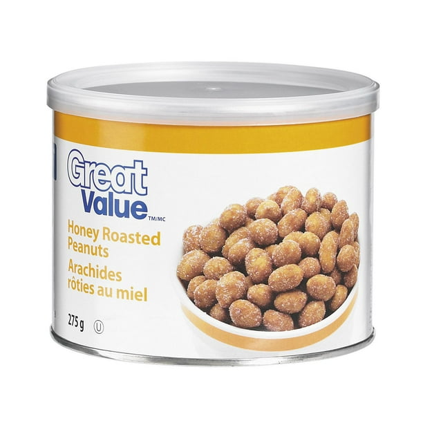 Great Value Honey Roasted Peanuts, 275 g - Walmart.ca