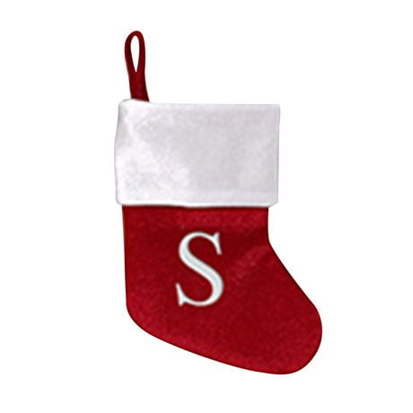 Holiday time Red Velvet Mini stocking with Monogram "S" - Walmart.ca