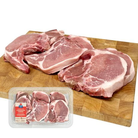 Maple Leaf Fresh Bone-In Pork Chops Sirloin and Center Combo Pack ...