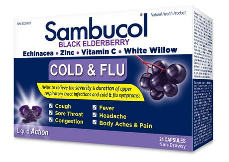 Sambucol Cold And Flu 24ct, Sambucol Cold and Flu - Walmart.ca