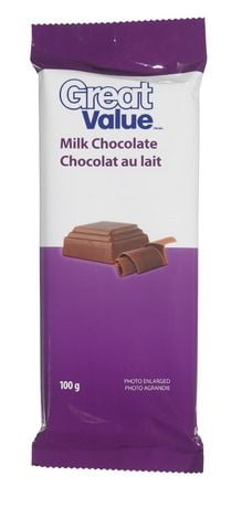 Great Value Solid Milk Chocolate Bar, 100 g - Walmart.ca