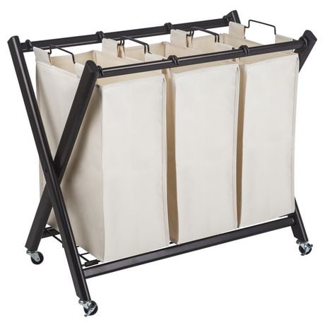 Click here for Greenway Deluxe Steel Triple Laundry Sorter Beige... prices