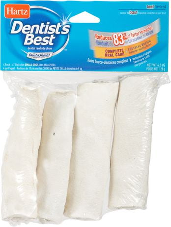 Hartz Dentist's Best Rawhide Rolls 4 in 4 Pack - Walmart.ca