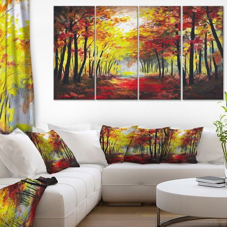 Click here for Design Art Walk Through Autumn Forest Canvas Print... prices