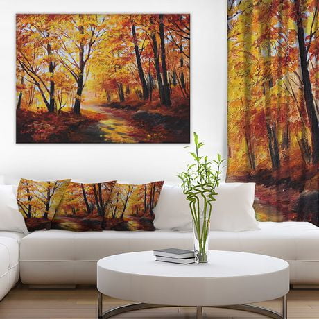Click here for Design Art Forest In Autumn Canvas Print Yellow 40... prices