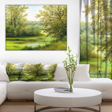 Click here for Design Art Green Summer Landscape Canvas Print Gre... prices