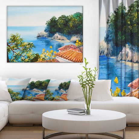 Click here for Design Art House Near The Sea Canvas Print Blue 40... prices