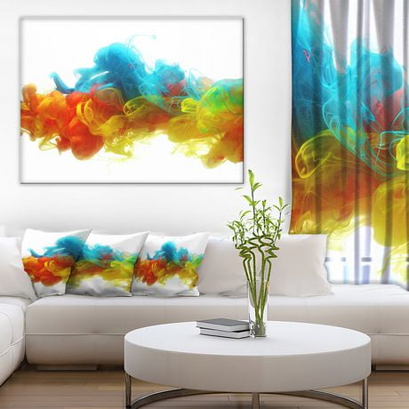 Click here for Design Art Colorful Ink In Water Canvas Print Yell... prices