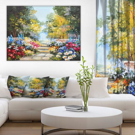Click here for Design Art Summer Forest With Flowers Canvas Print... prices