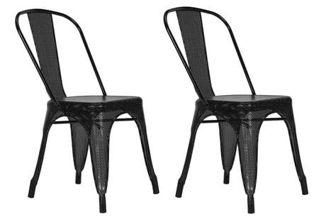 Click here for Dhp Nova Black Metal Mesh Dining Chairs Black prices