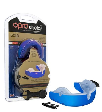 Click here for Oproshield Gold Mouthguard Blue/White Adult prices