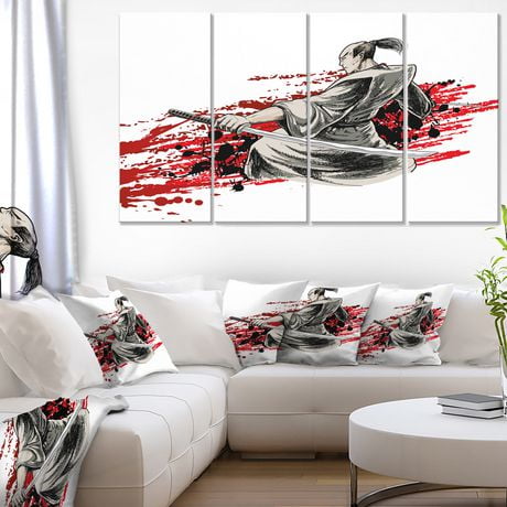 Click here for Design Art Japan Warrior Canvas Print Red Inches prices