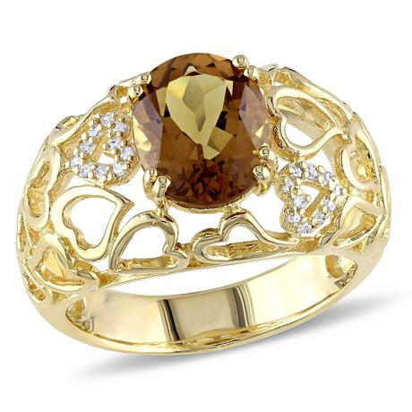 Click here for Tangelo 2-3/8 Carat T. G.W. Cognac Quartz And Diam... prices