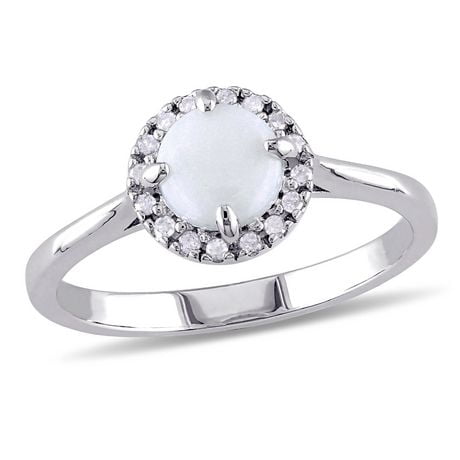 Click here for Asteria 0.50 Carat T. G.W. Opal And Diamond-Accent... prices
