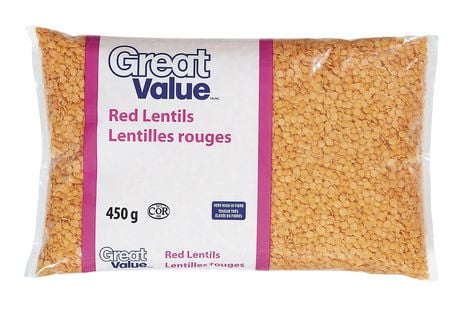 Great Value Red Lentils, 450 grams - Walmart.ca