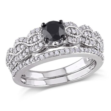 Click here for Asteria 1 Carat T. W. Black And White Diamond Ster... prices