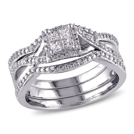 Click here for Miabella 0.33 Carat T. W Princess And Round-Cut Di... prices