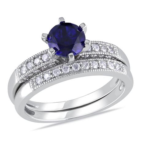 Click here for Miabella 1 Carat T. G.W. Created Blue Sapphire And... prices
