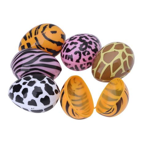Way to Celebrate Easter Animal Print 43 mm Plastic Easter Eggs, 12 Eggs ...