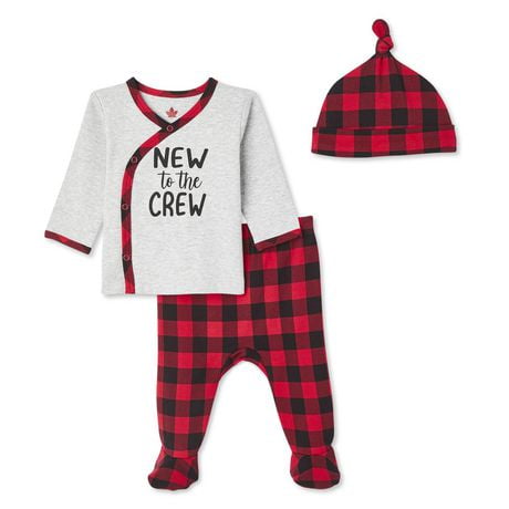 Click here for Canadiana Infants Unisex Footed Pant 3-Piece Set R... prices