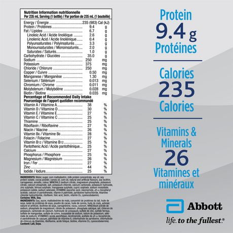 Ensure® Regular, Complete Balanced Nutrition, Chocolate, 6 x 235 mL ...