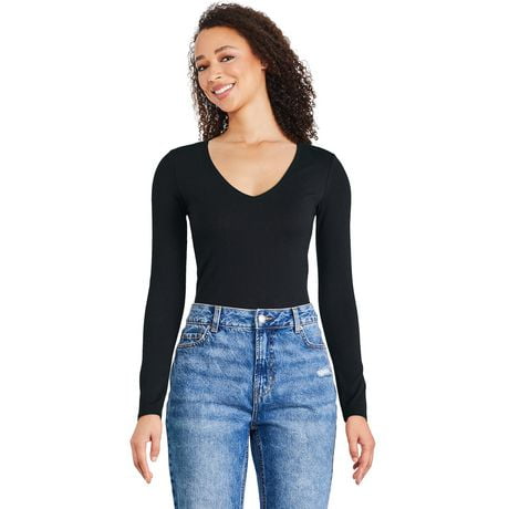 George Women's V-Neckline Bodysuit, Sizes XS-XXL - Walmart.ca