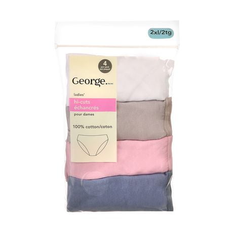 George Plus George Women's Hi-Cut Briefs, 4-Pack | Walmart Canada