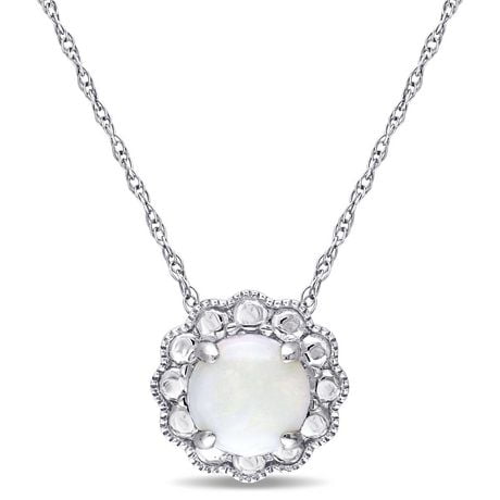 Click here for Miabella 3/4 Carat T. G.W. Opal 10 K White Gold Ha... prices