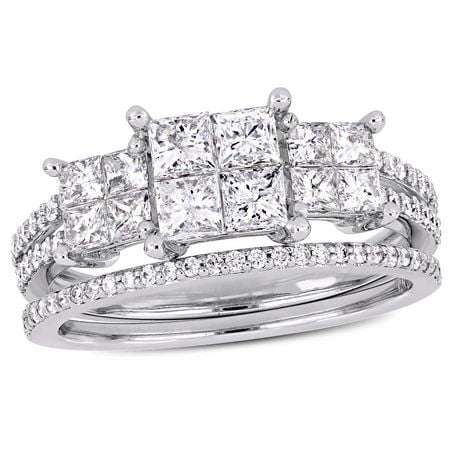 Click here for Miabella 1-1/3 Carat T. W. Diamond 14 K White Gold... prices