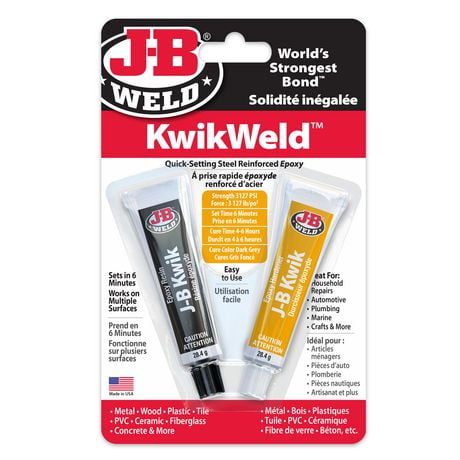 J-B Weld KwikWeld Quick Setting Epoxy, A fast set-cure 2-part epoxy ...