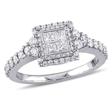 Click here for Miabella 1 Carat T. W. Diamond 14 K White Gold Qua... prices