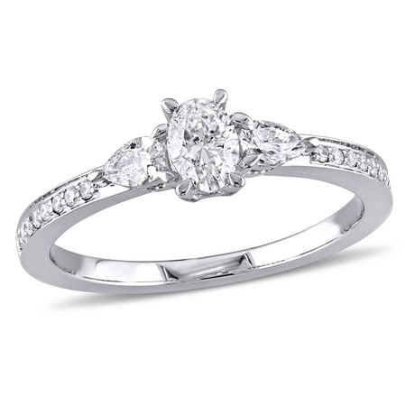 Click here for Miabella 5/8 Carat T. W. Diamond 14K White Gold Th... prices