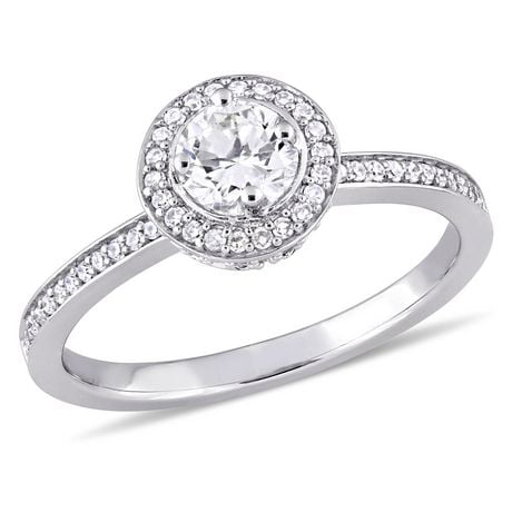 Click here for Miabella 1/2 Carat T. W. Diamond 14 K White Gold H... prices