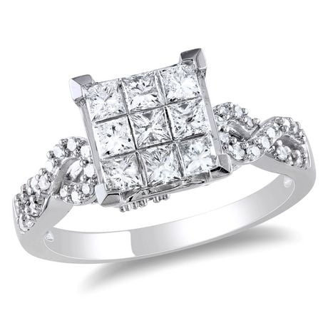 Click here for Miabella 1 Carat T. W. Princess-Cut Diamond 10 K W... prices