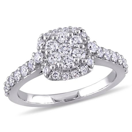 Click here for Miabella 1 Carat T. W. Diamond 14 K White Gold Hal... prices