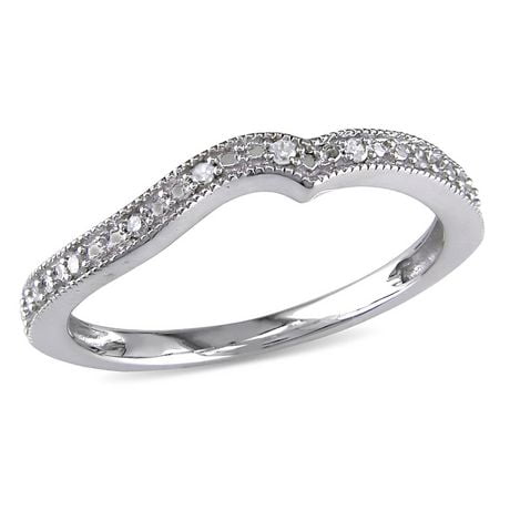 Click here for Miabella Diamond-Accent 10 K White Gold Contour We... prices