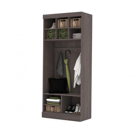 Click here for Pur By Bestar 36 Storage Unit With Bench Bark Gray... prices