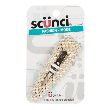 Click here for Scunci Triangular Snap Clip Pearl prices