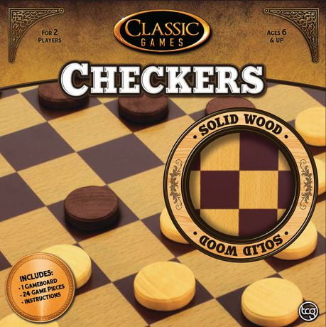 The Canadian Group 10" Checkers Solid Wood Game | Walmart Canada
