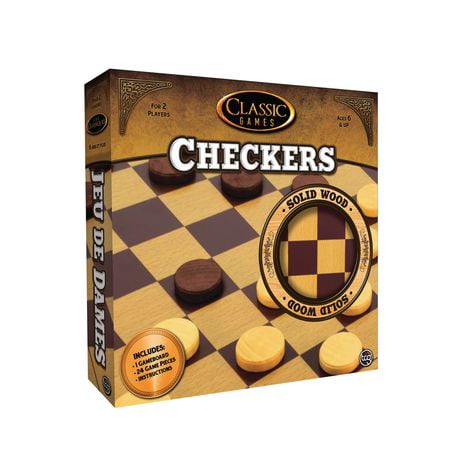 The Canadian Group 10" Checkers Solid Wood Game | Walmart Canada