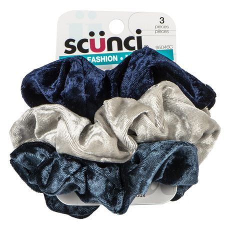 Click here for Scrunci Velour Scrunchie Navy  Grey  Blue prices