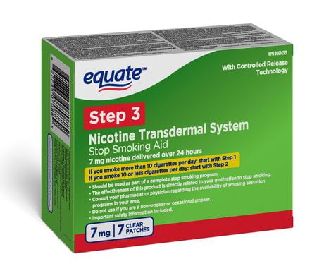 Equate Clear Step 3 Patches, Nicotine Transdermal Patch, 7mg | Walmart ...