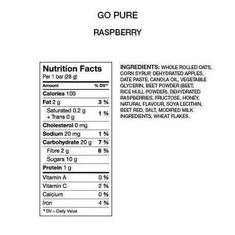 Go Pure Raspberry Fruit & Oat Bars | Walmart Canada