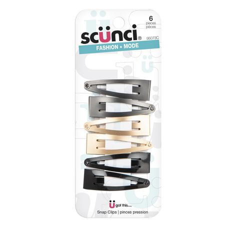 Click here for Scunci 6 Pack Count Snap Clip Black  Gold  Silver prices